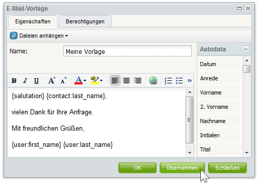 Groupware: E-Mail-Vorlagen - Rechenzentrum - Universität Greifswald